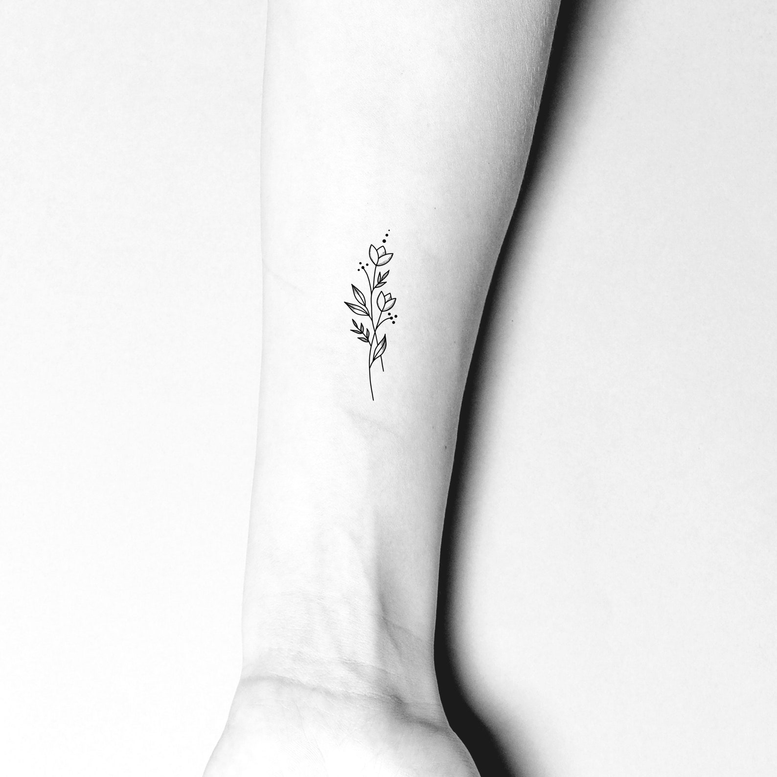 Wildflower Temporary Tattoo / Floral Wrist Tattoo / Small Flower ...