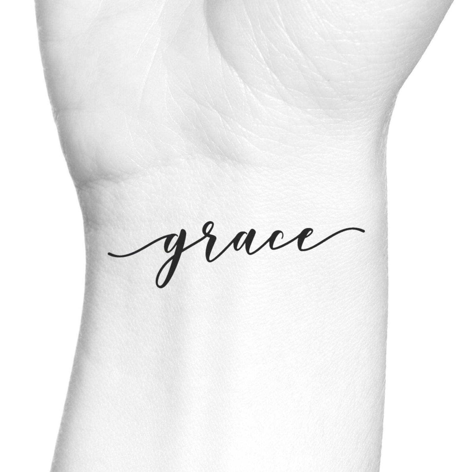 Grace Calligraphy Temporary Tattoo - Etsy