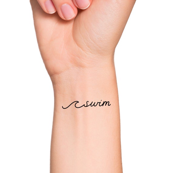 Just Keep Swimming Wave Tattoo