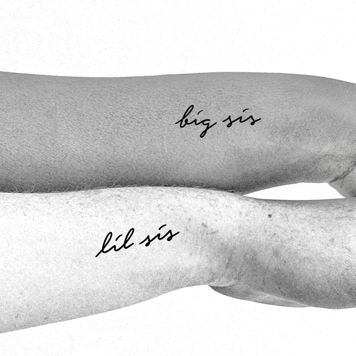 Big Sis / Lil Sis Matching Sisters Temporary Tattoos / Family Siblings ...