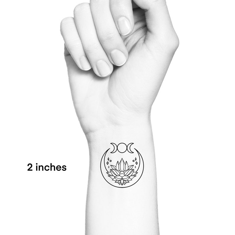 Lotus Crescent Moon Triple Moon Goddess Symbol Outline - Etsy