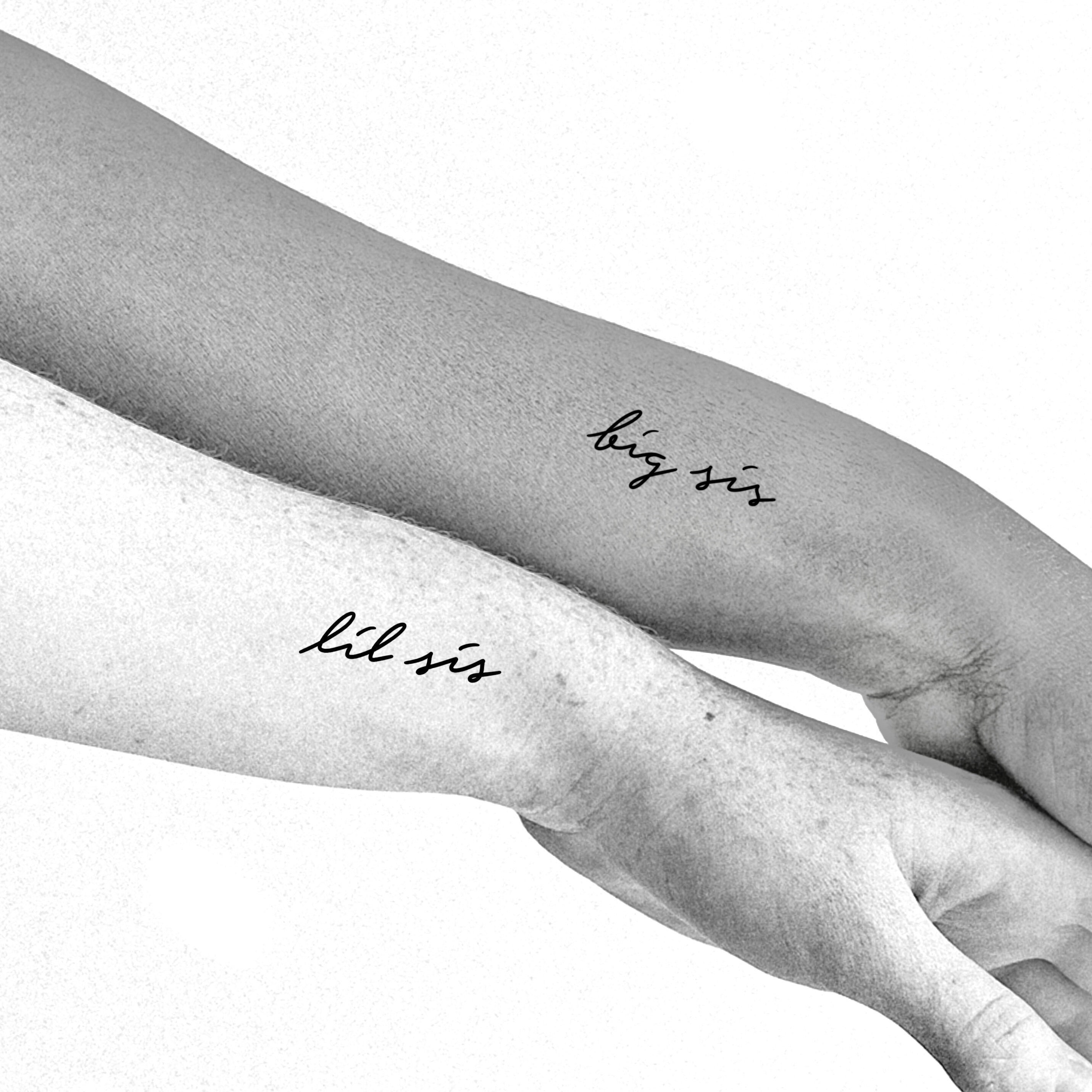 Big Sis Lil Sis Matching Sisters Temporary Tattoos Family Etsy