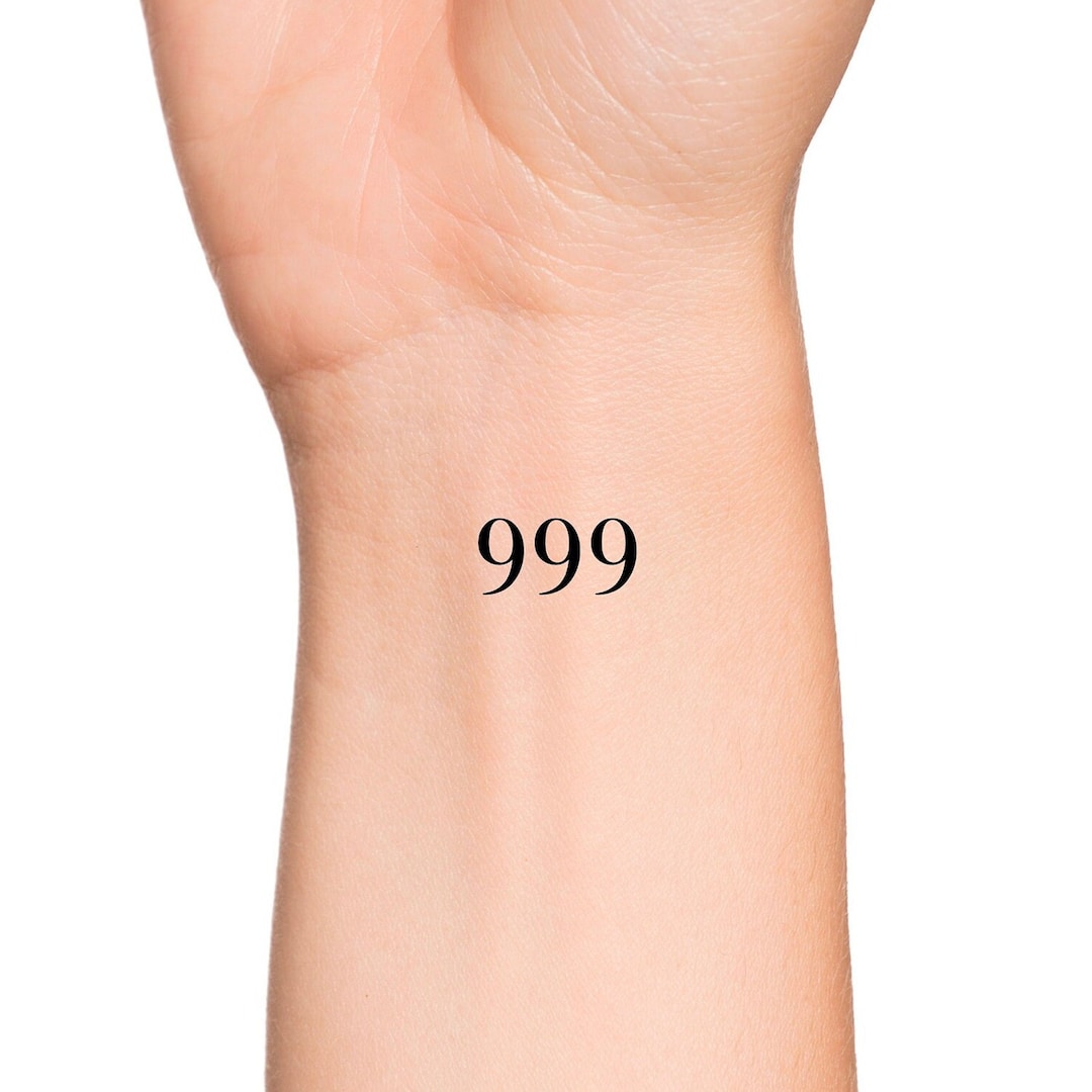 Angel Numbers 999 Temporary Tattoo / Numerology Temp Tattoo / Religious ...
