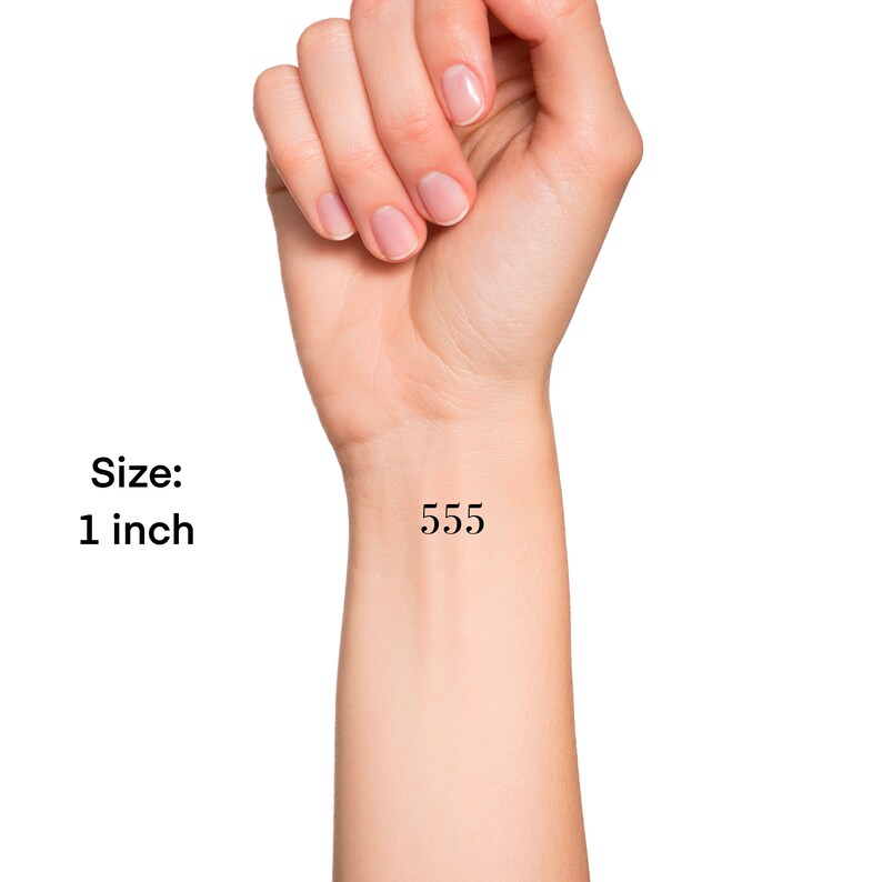 Angel Numbers 555 Temporary Tattoo / Numerology Temp Tattoo / Religious ...