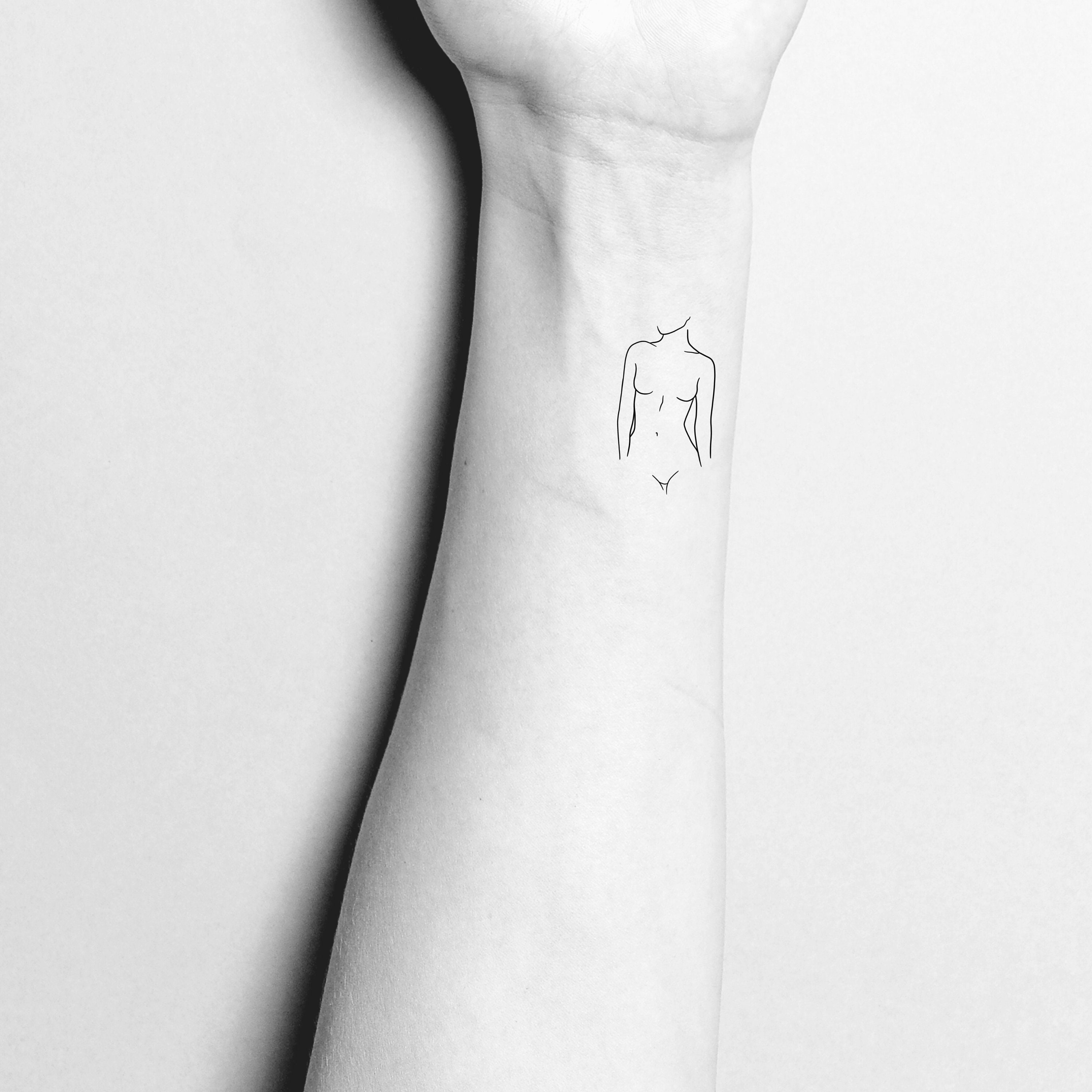 Woman's Body Outline Temporary Tattoo / Women Empowerment - Etsy