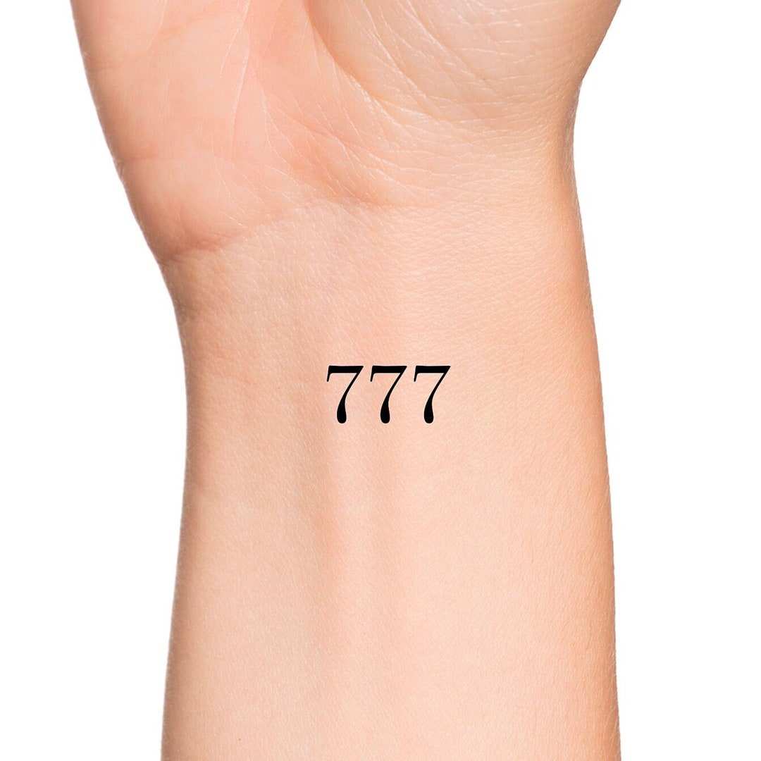 Angel Numbers 777 Temporary Tattoo Numerology Temp Tattoo Etsy