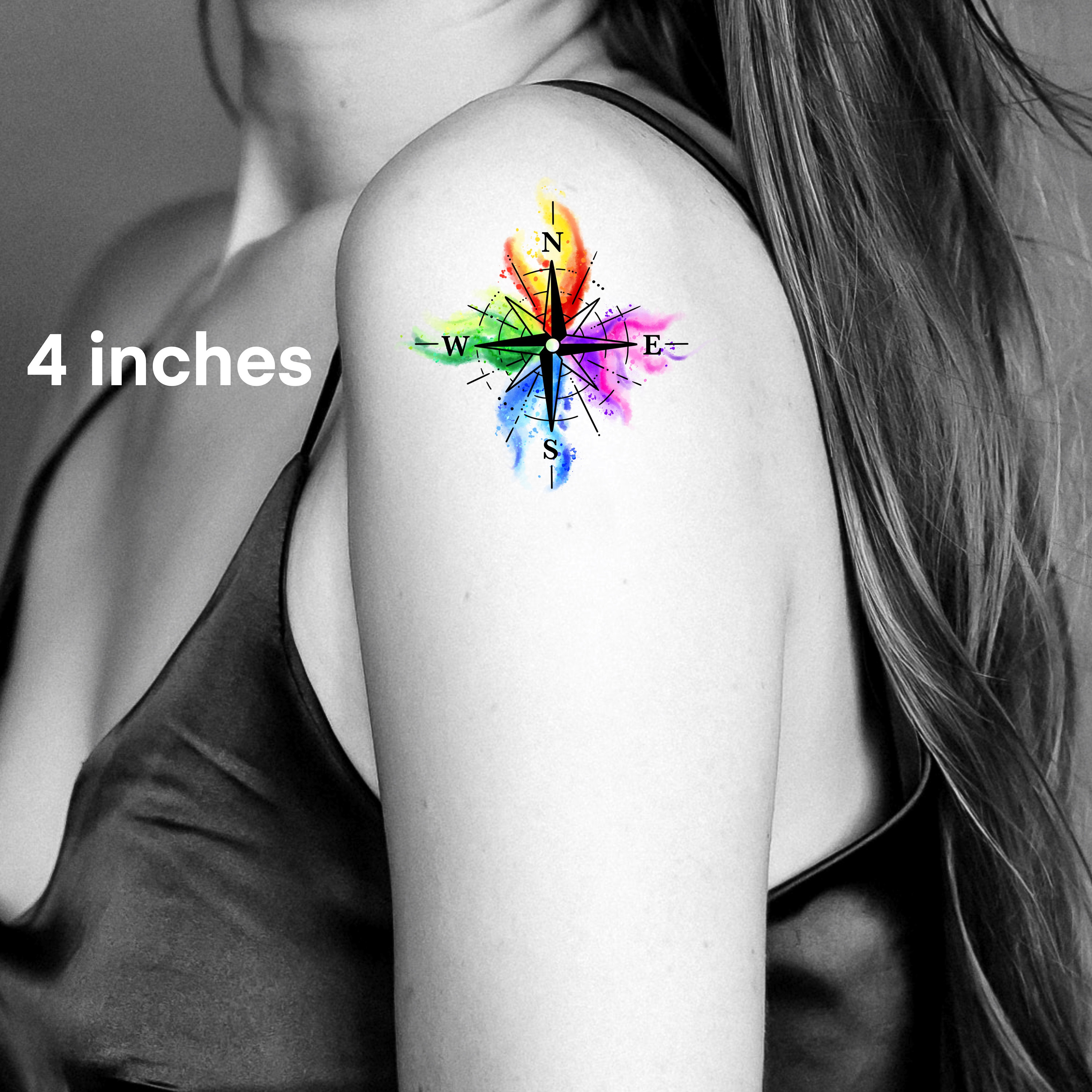 Rainbow Flower Tattoo