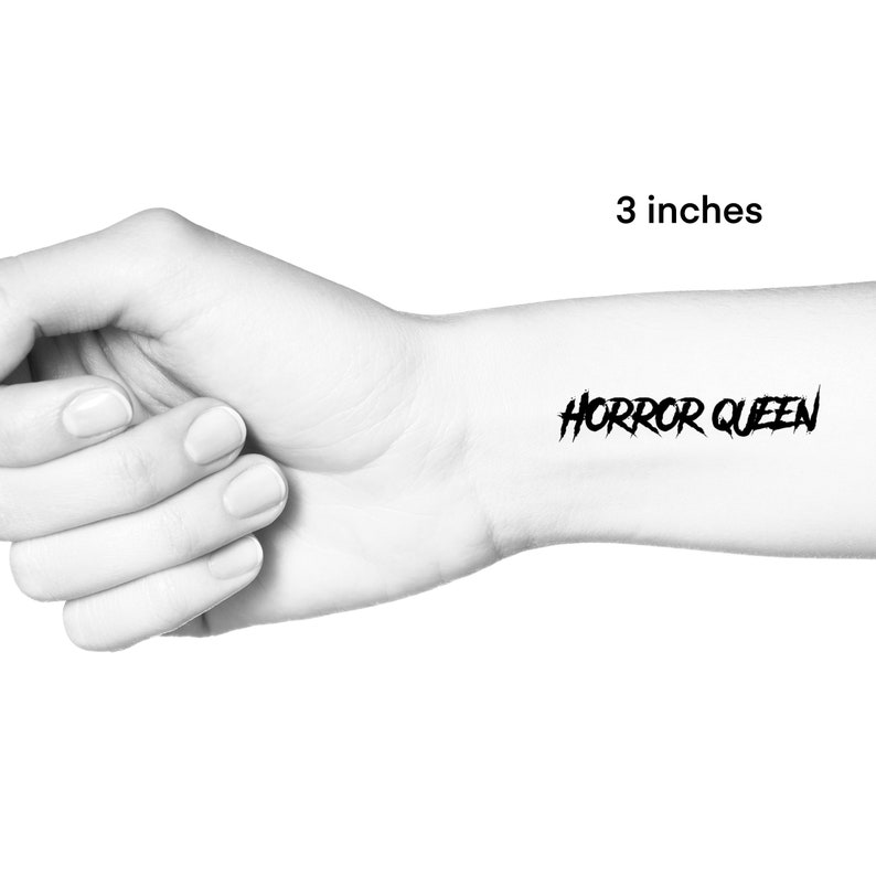 Horror Queen Words Temporary Tattoo / Motionless in White Inspired ...