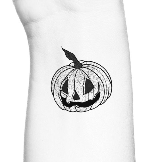 Pumpkin Outline Temporary Tattoo / Halloween Pumpkin / Jack O | Etsy
