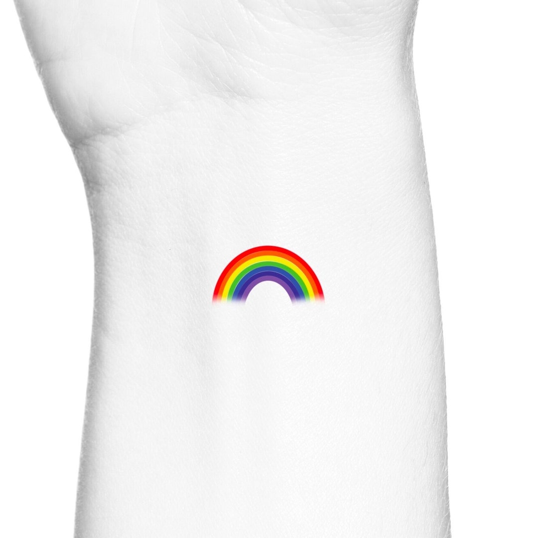 Rainbow Temporary Tattoo / Small Cute Pride Temp Tattoo / LBGTQ Gay ...