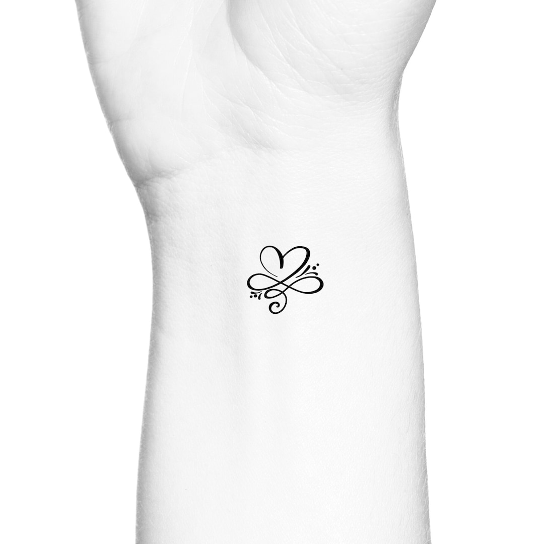 Love Heart Infinity Swirls Temporary Tattoo - Etsy
