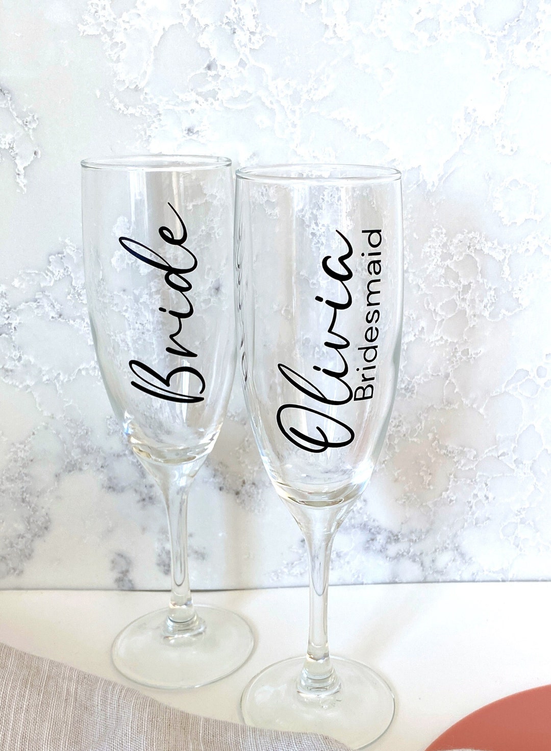 Personalised Champagne Wine Glass Sticker | DIY Champagne Decal ...