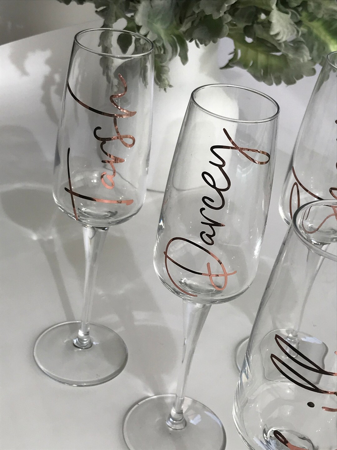 Personalized Champagne Glass Sticker: DIY Bridal Party Decal - Etsy