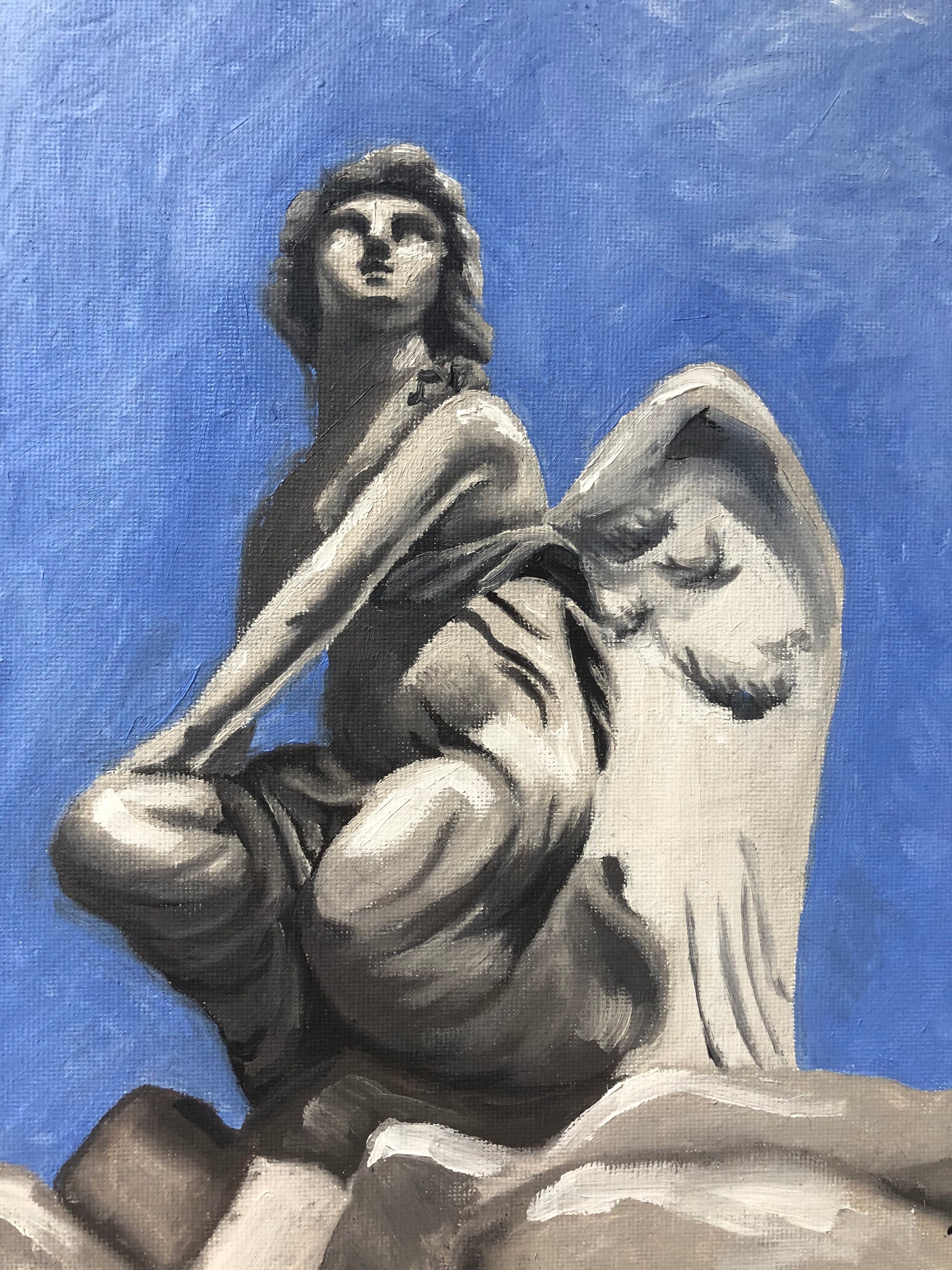 Original Oil Painting Medium Statue Painting Oil on 9 x 12 | Etsy