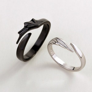 Dragon Evil Wing Ring Adjustable Open Band Matching Ring for - Etsy Canada