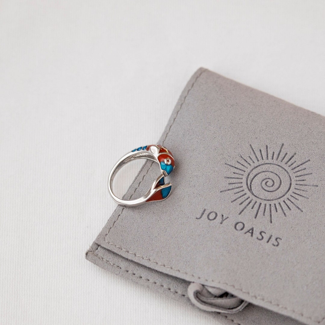 Koi Fish Ring, Lucky Fish Ring, Japanese Adjustable Jewelry, Open Band ...