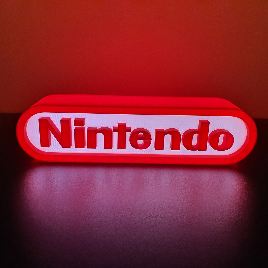 Nintendo Logo LED Lamp Singn Decoration 27cm 3D Print for Man Cave - Etsy