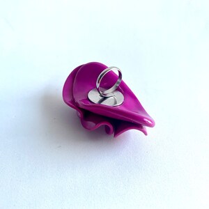 Magenta Clay Modern Ring, Original Geometric Jewelry, Cocktail Ring ...