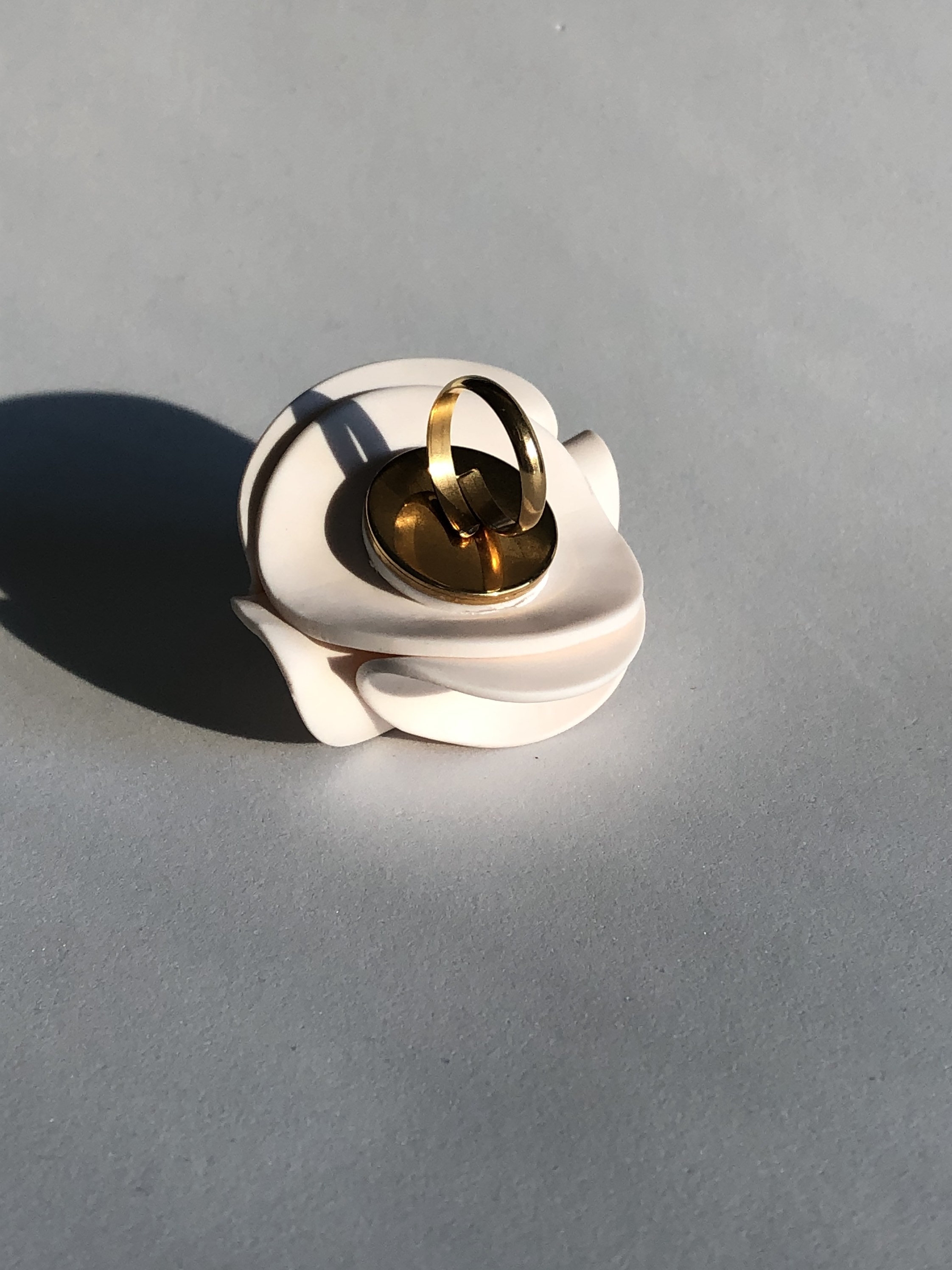 White Modern Ring Original Geometric Jewelry Unique Ring - Etsy