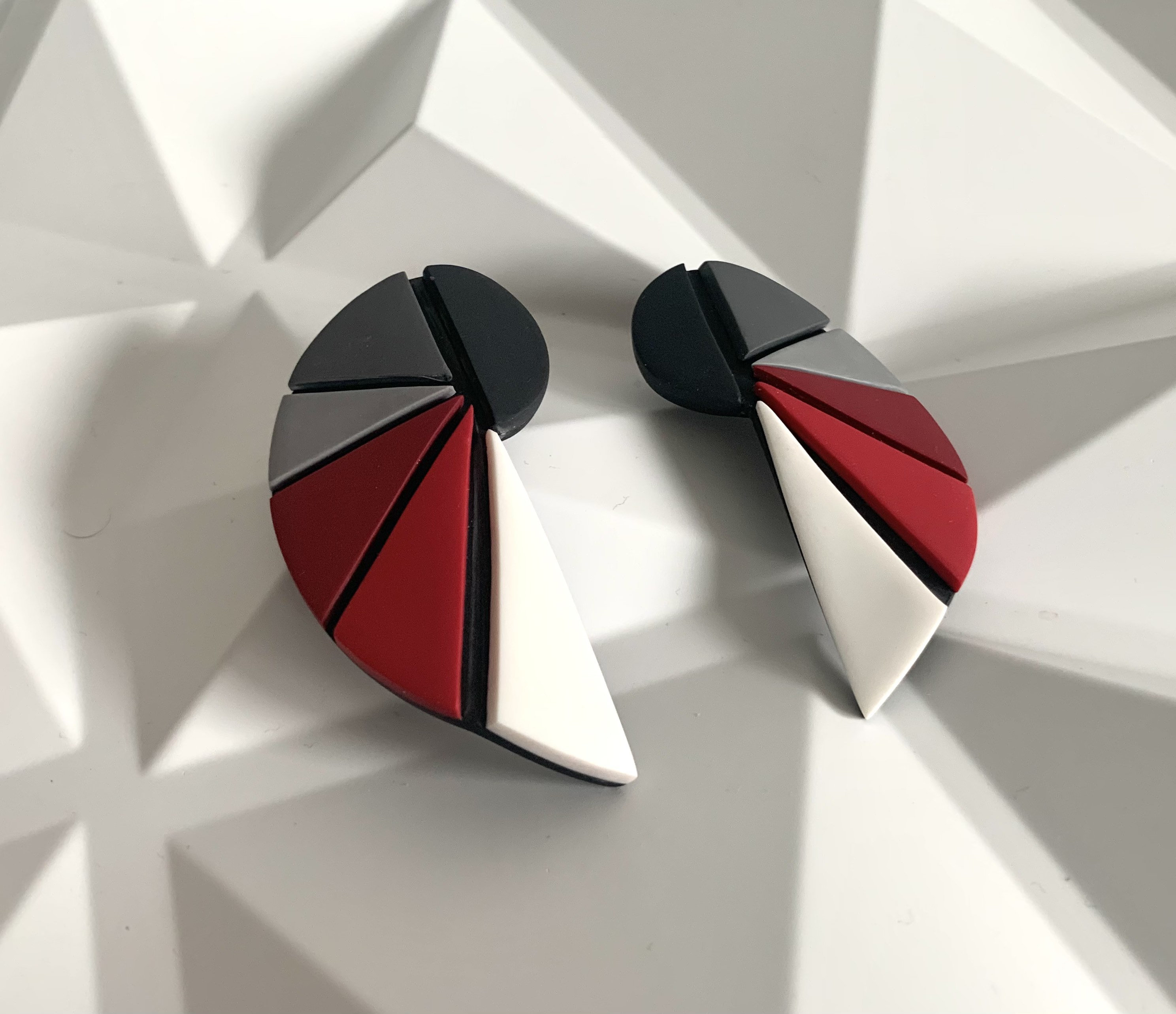 Geometric Clay Studs Handmade Jewelry Gift for Architect - Etsy