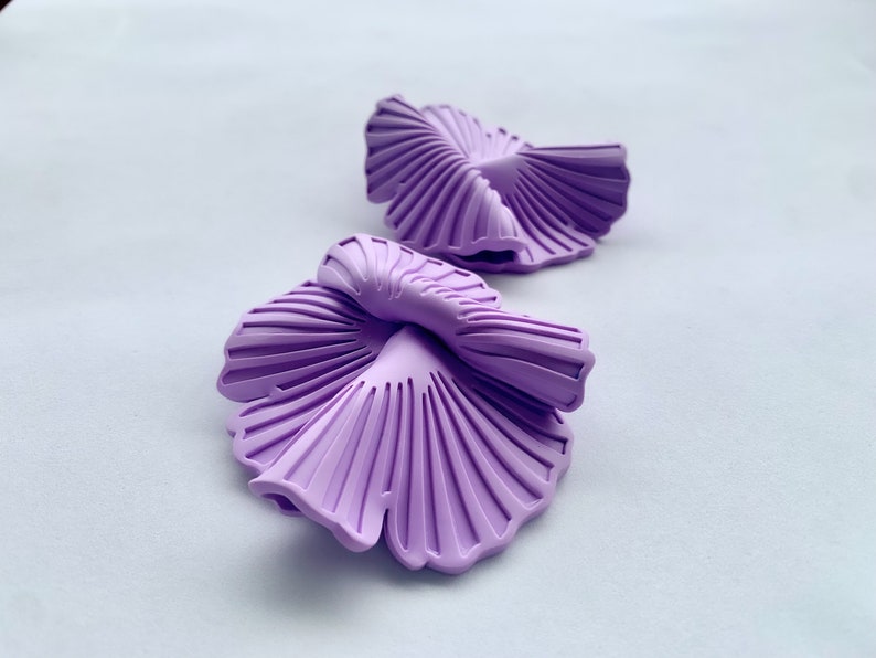 Handmade Flower Earrings, Lavender Flower Earrings, Unique Bold Earring ...
