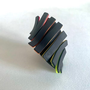 Neon Modern Ring, Original Geometric Jewelry, Cocktail Ring, Oversized ...