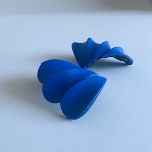 Twisted Petal Studs, Blue Bold Earring, Gift for Her, Bold Oversized Earrings, Edgy Earrings - Etsy