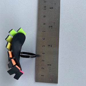 Neon Modern Ring, Original Geometric Jewelry, Cocktail Ring, Oversized ...