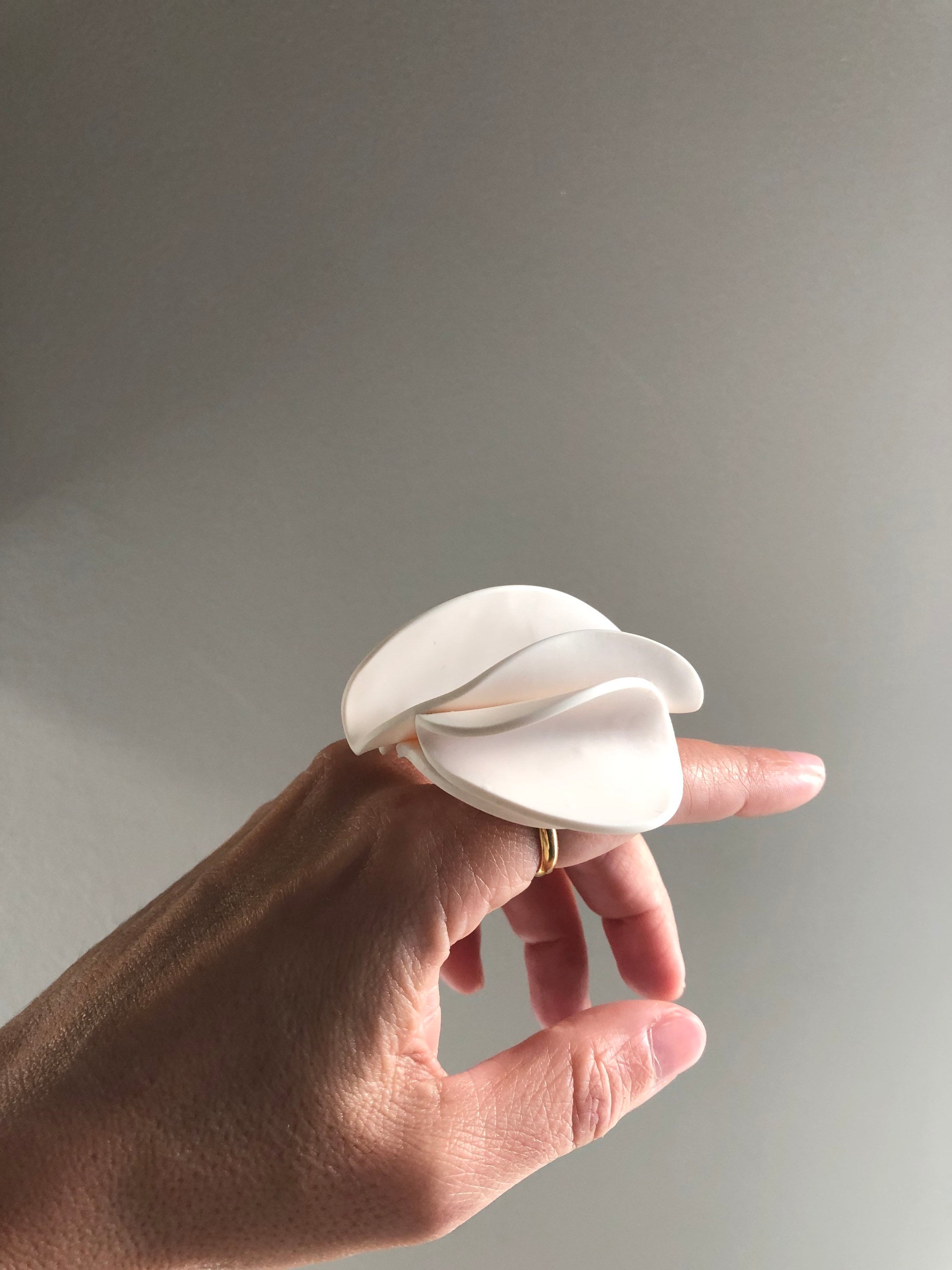 White Modern Ring Original Geometric Jewelry Unique Ring - Etsy