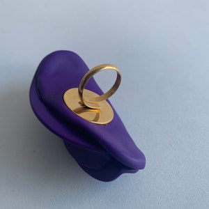 Purple Clay Modern Ring, Clay Ring, Art Ring, Petal Ring, Oversized ...