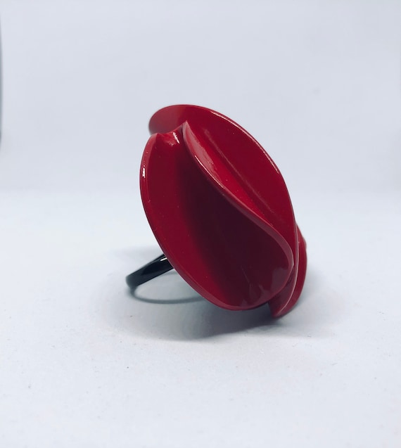 Red Cherry Modern Ring Original Geometric Ring Unique Ring - Etsy