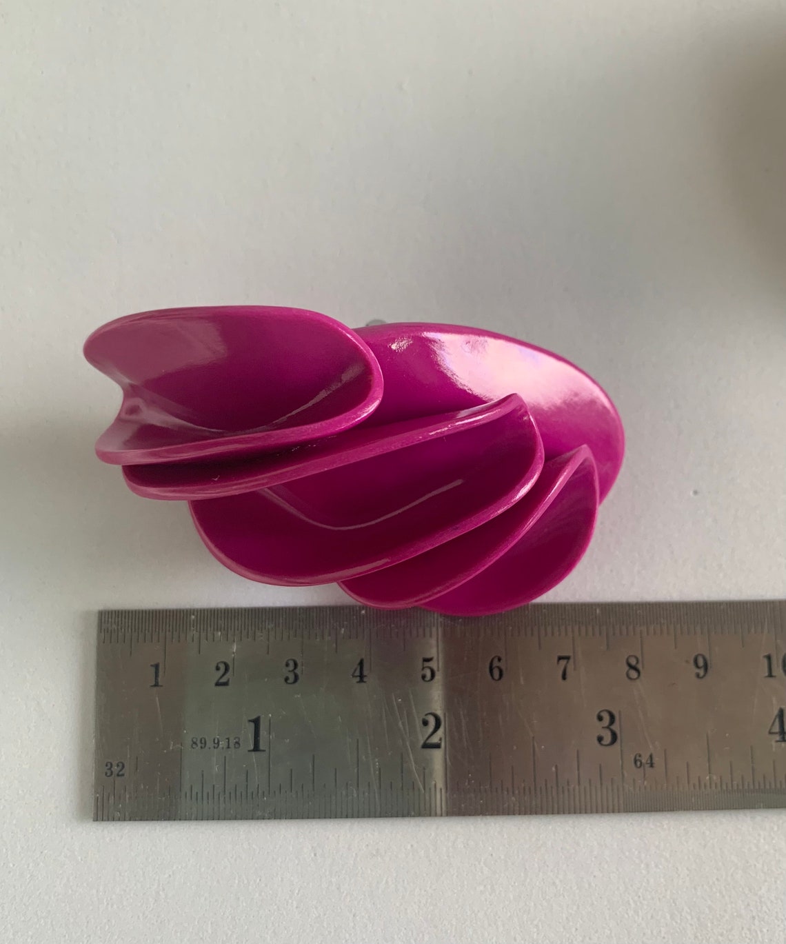 Magenta Clay Modern Ring Original Geometric Jewelry Cocktail - Etsy