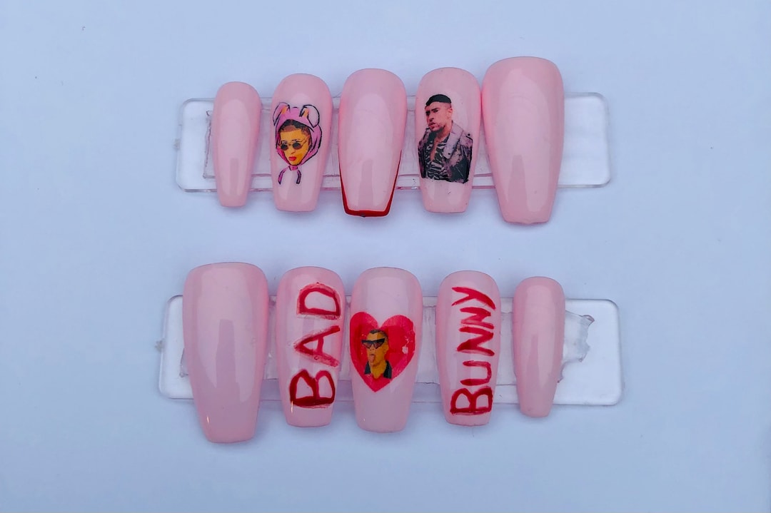 Bad Bunny Inspired Nails - Etsy