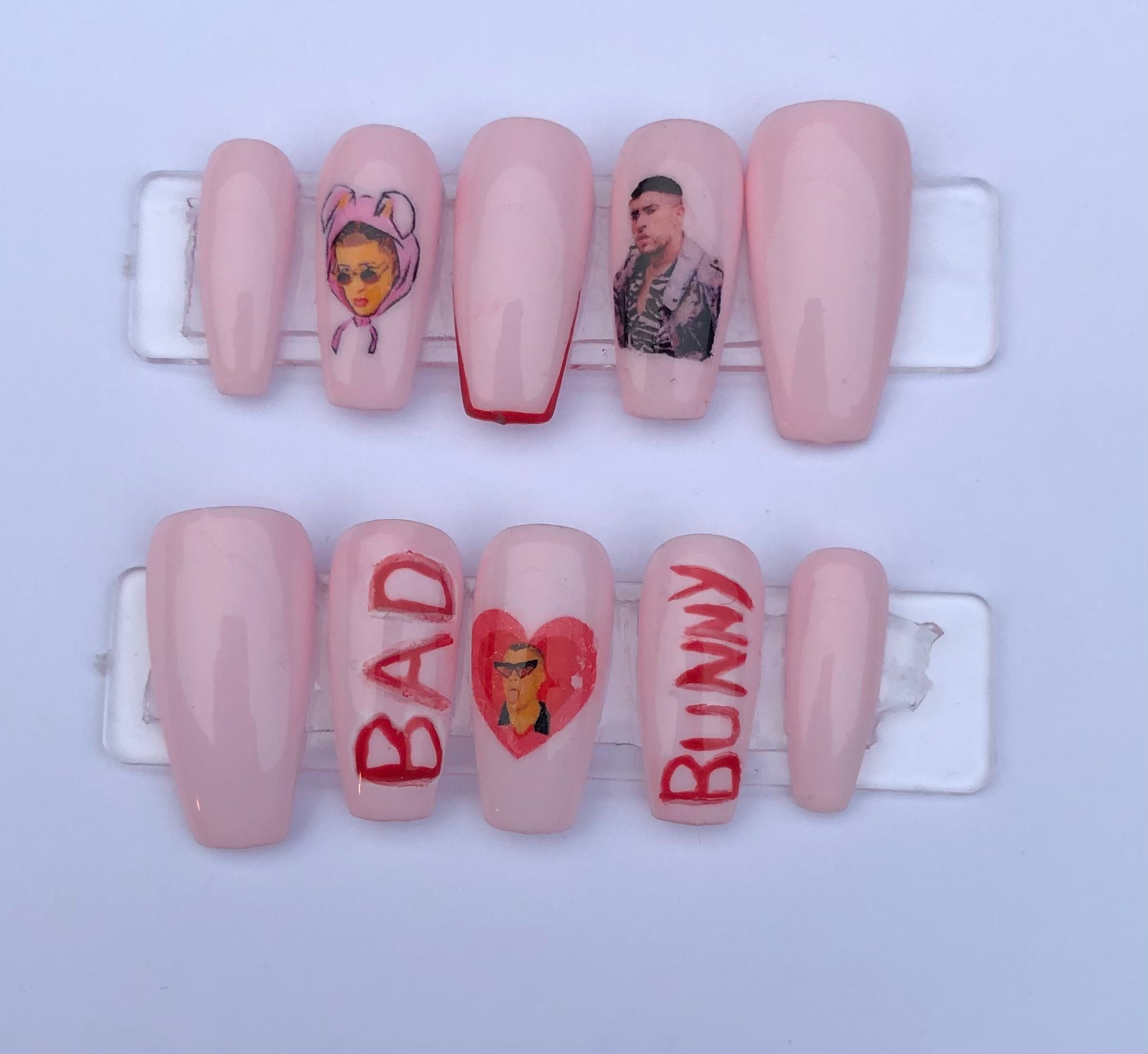 Bad Bunny Inspired Nails - Etsy