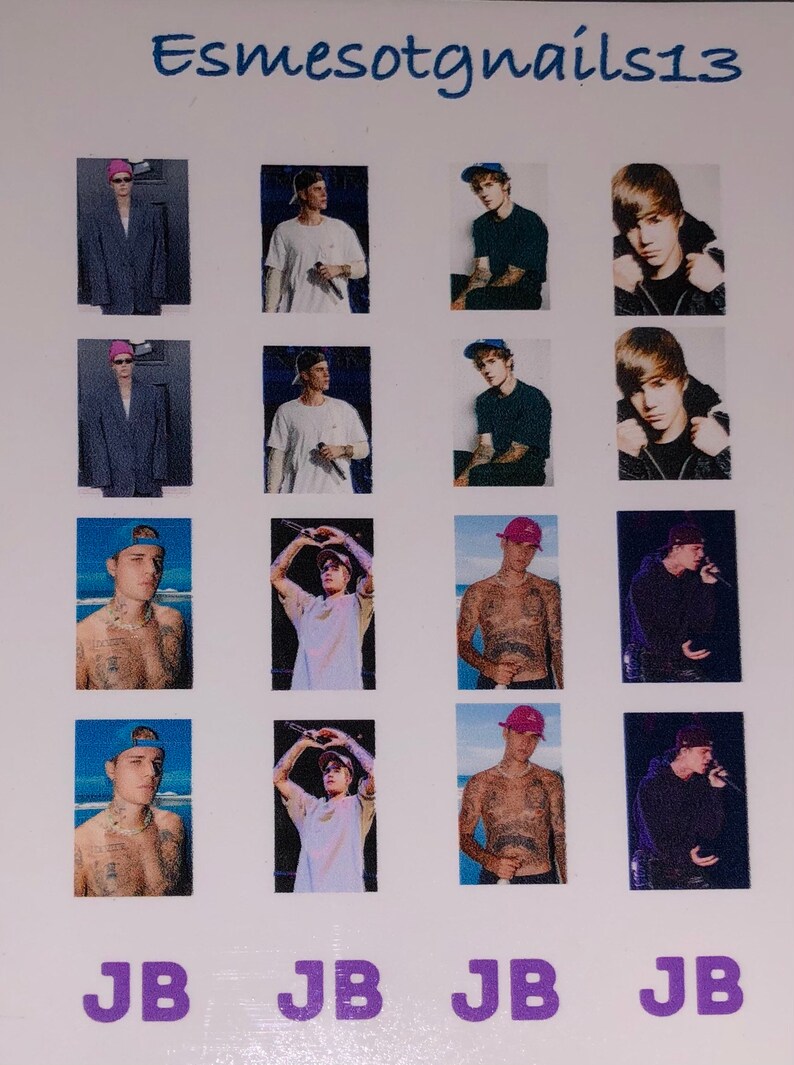 Justin Bieber Waterslide Nail Decals - Etsy