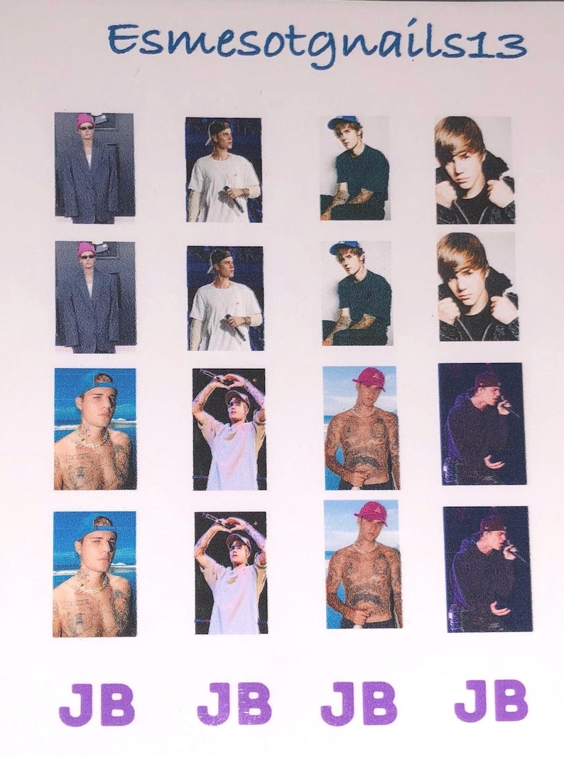 Justin Bieber Waterslide Nail Decals - Etsy