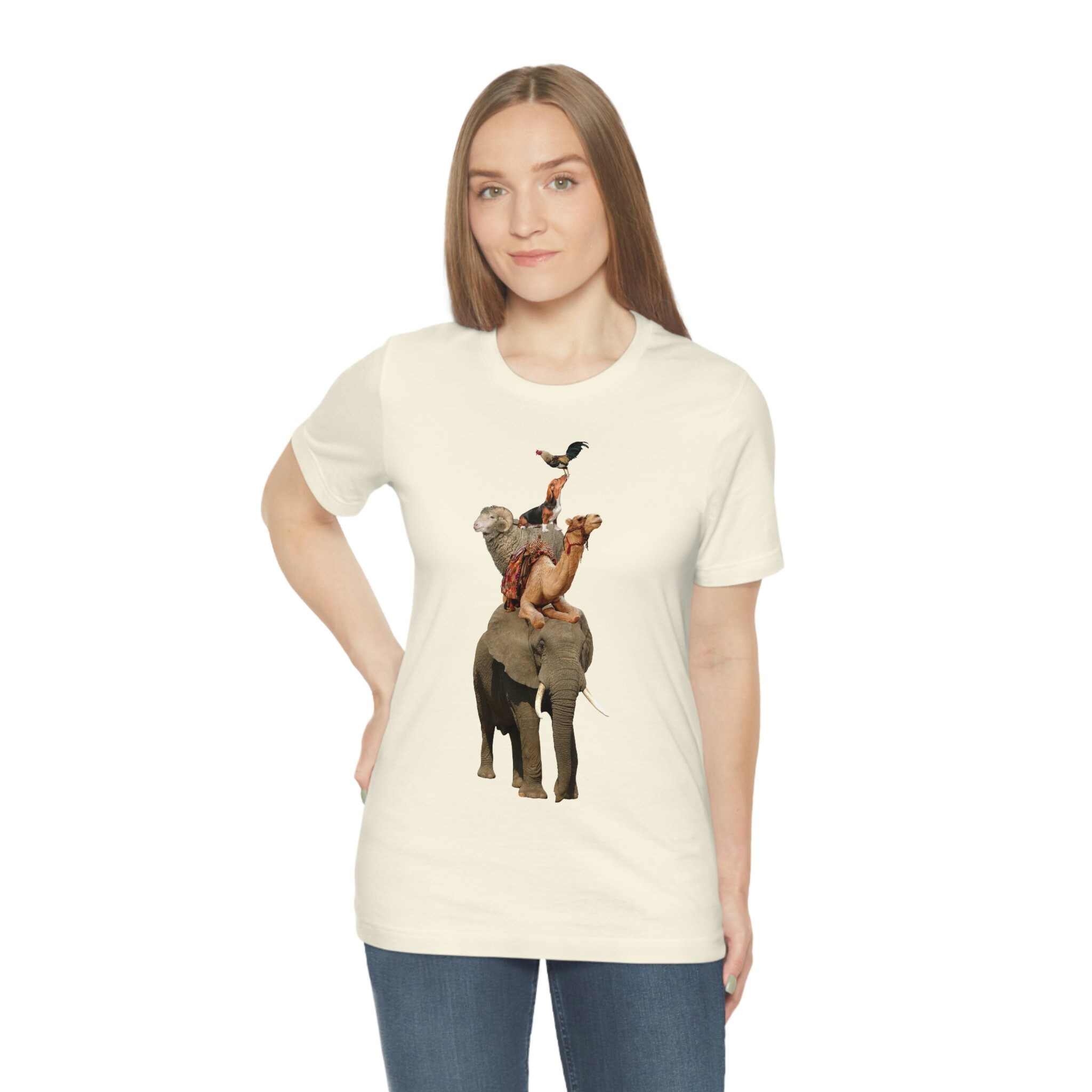 Stack of Animals Shirt Animals Stacked Up Elephant Shirt - Etsy
