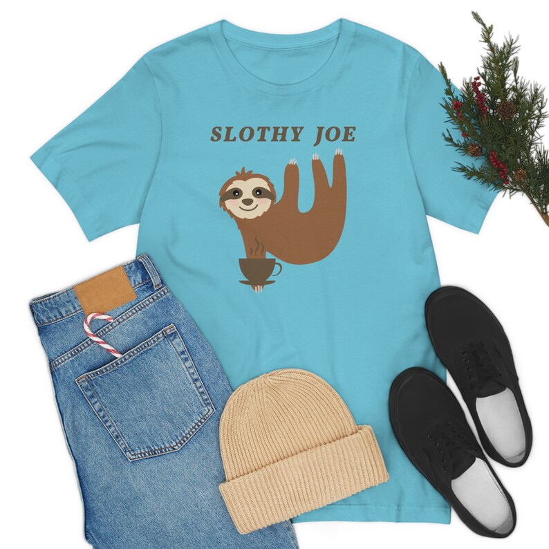 Slothy Joe Unisex T Shirt, Sloth and Coffee Shirt, Coffee Lover T Shirt ...