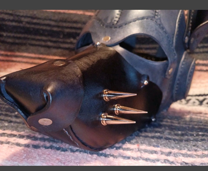 Wolf / Dog Leather Mask, Pup Hood, Leather Dog Mask - Etsy