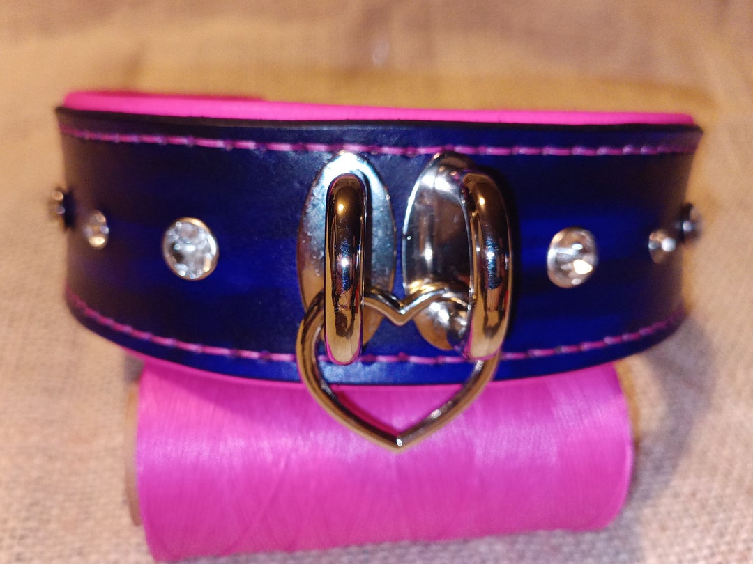 Purple and Pink Heart Lockable Collar - Etsy