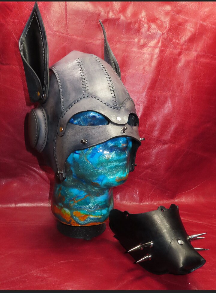Wolf / Dog Leather Mask, Pup Hood, Leather Dog Mask - Etsy