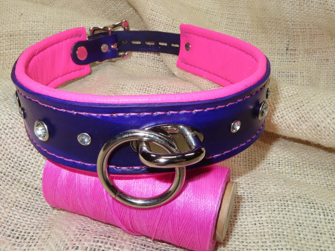 Purple and Pink Lockable Collar - Etsy