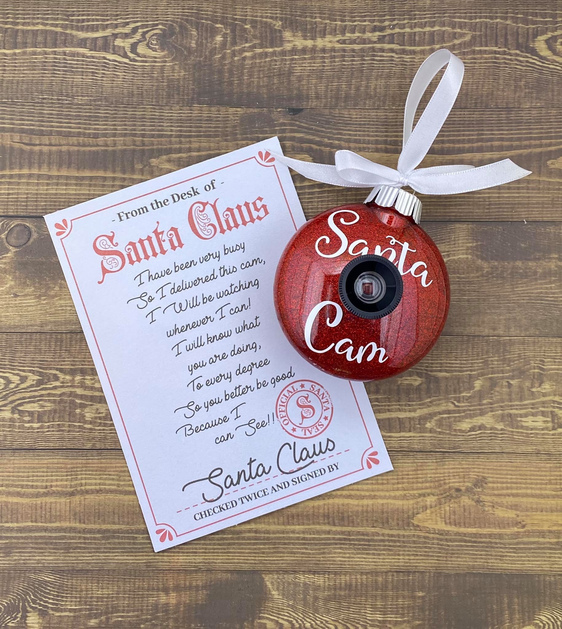 Santa Cam Ornament & Letter - Etsy