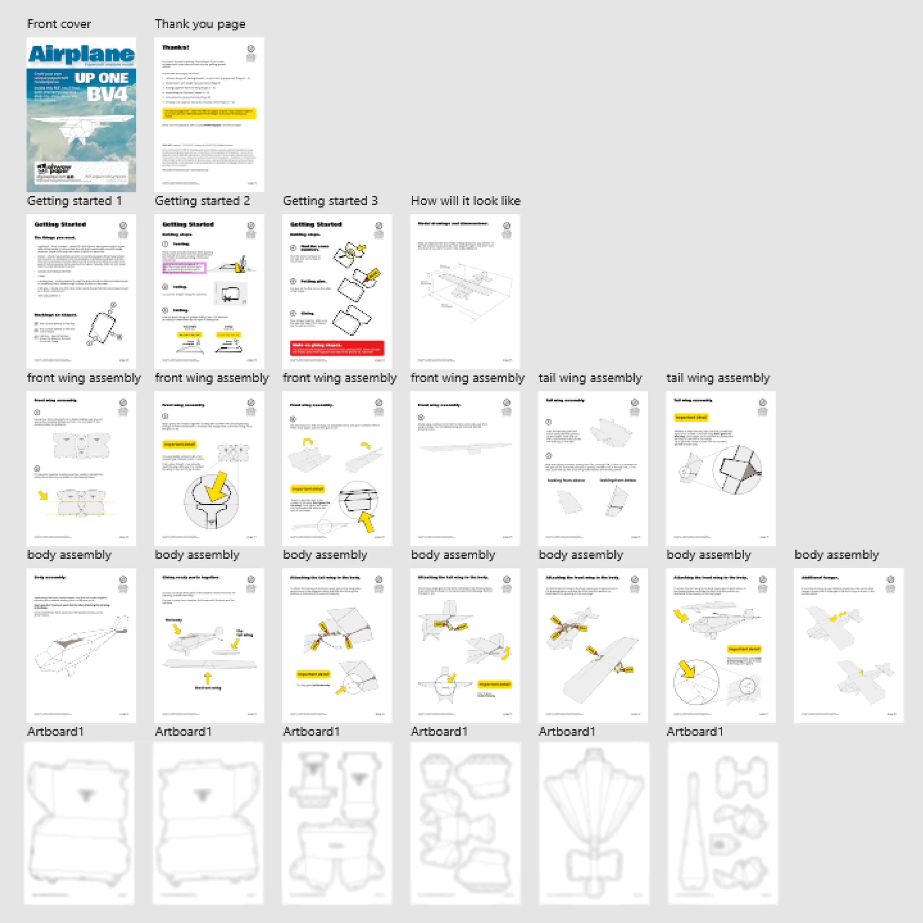 Paper Airplane Template, Papercraft Model (PDF, SVG) DIY Project ...