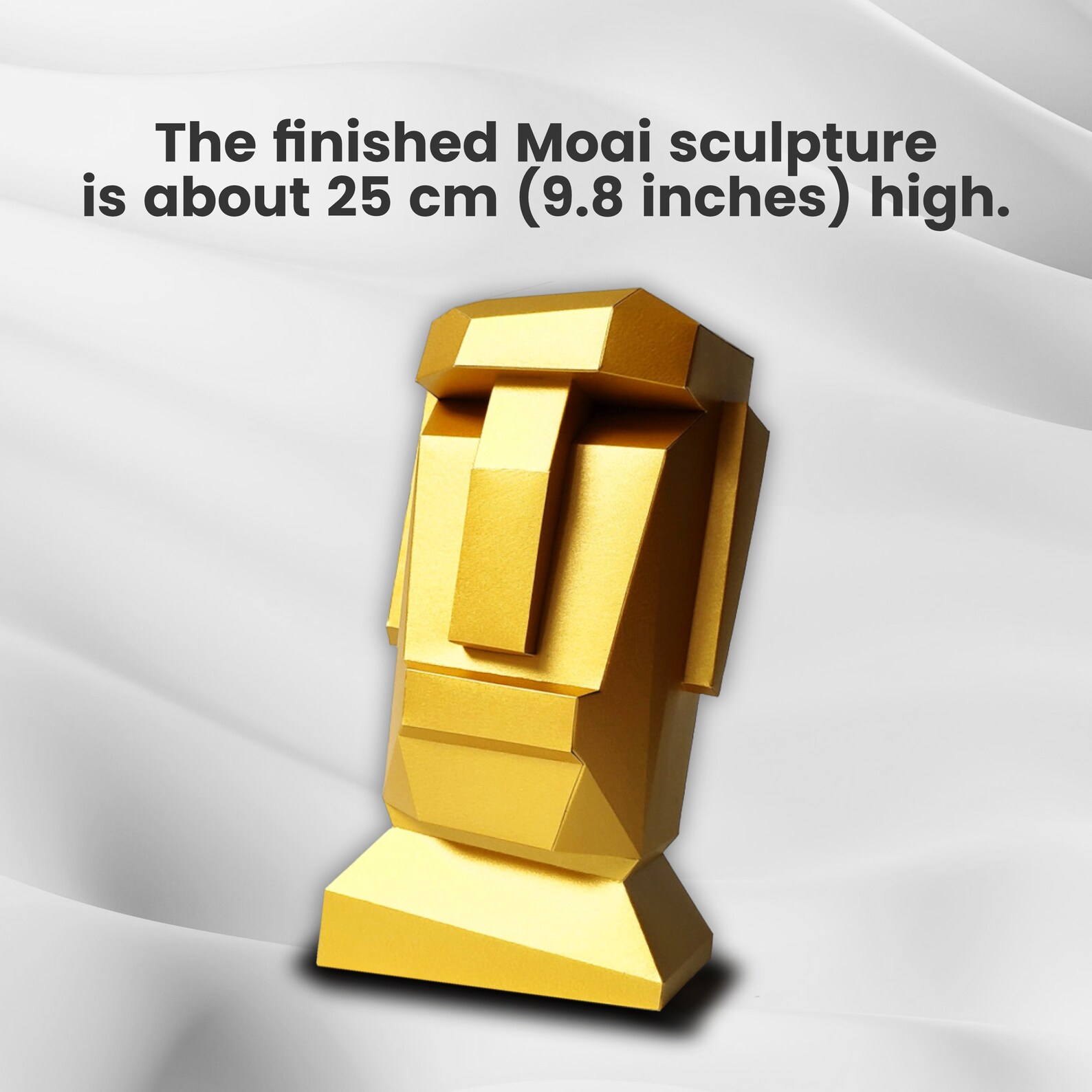 Moai Papercraft Template Build 3d Low Poly Moai Paper Sculpture Put Moai Sculpture On Your 