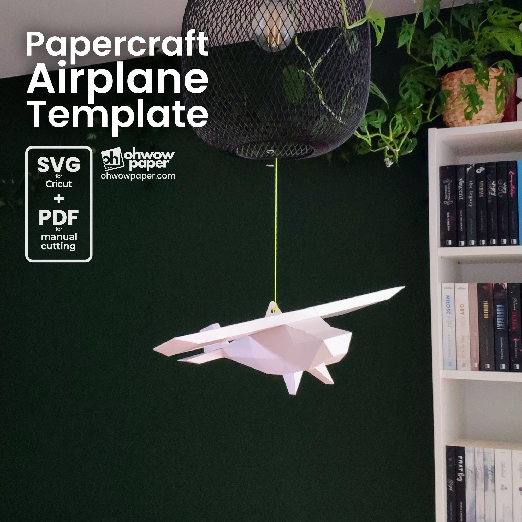 Paper Airplane Template, Papercraft Model (PDF, SVG) DIY Project ...