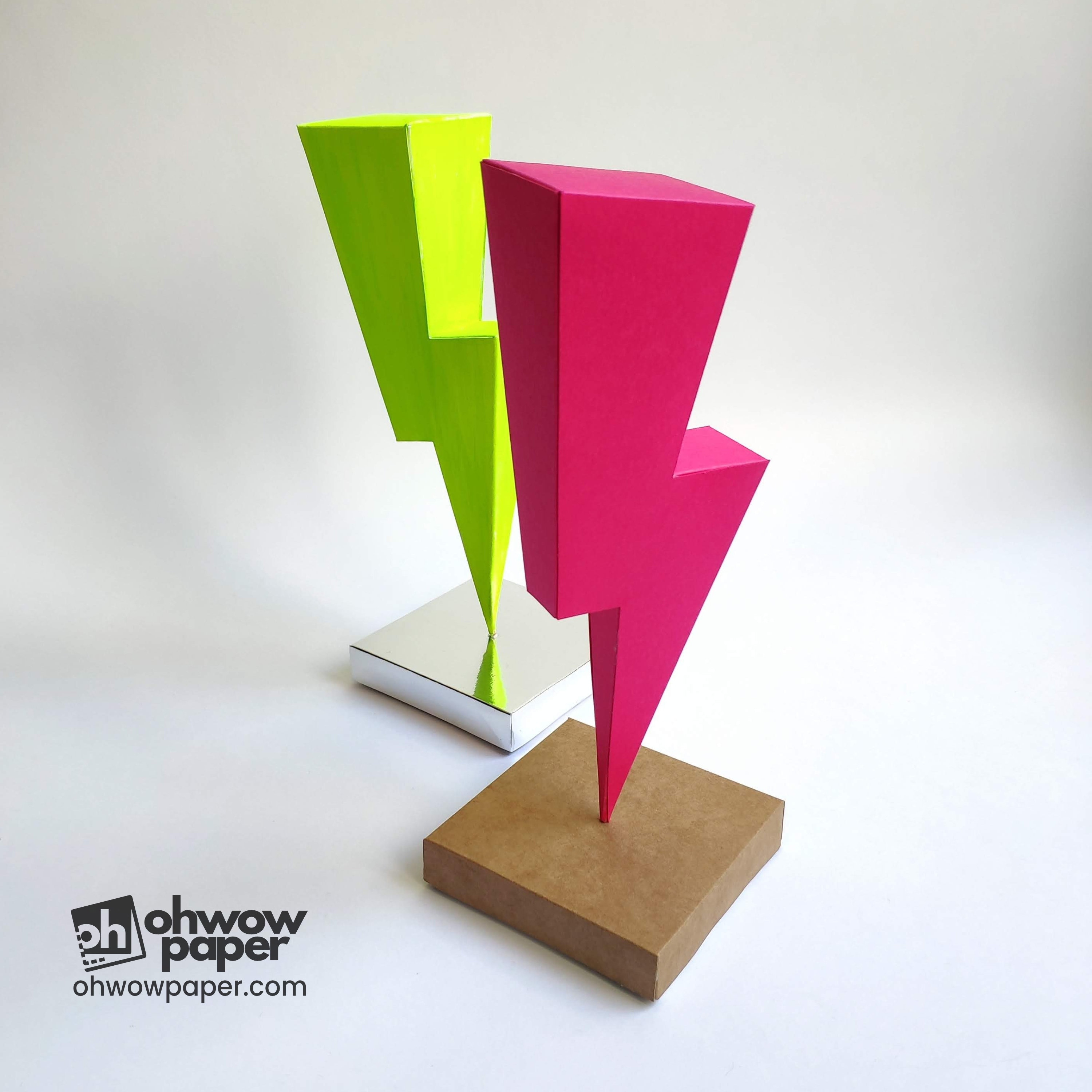 The Lightning Papercraft Template to Print. DIY Project, Crafting Gift ...