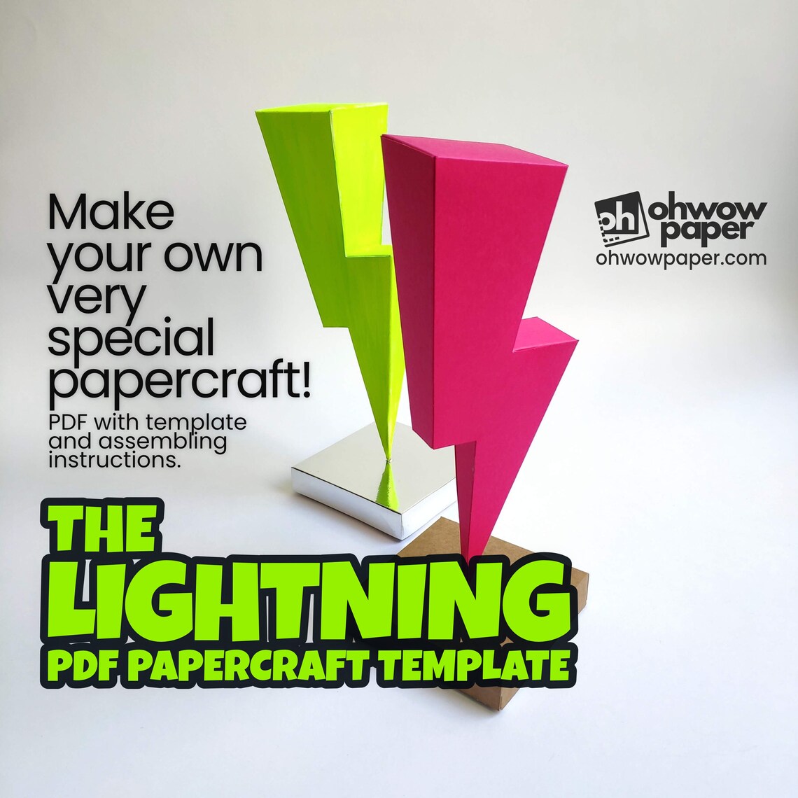The Lightning Papercraft Template to Print. DIY Project, Crafting Gift ...