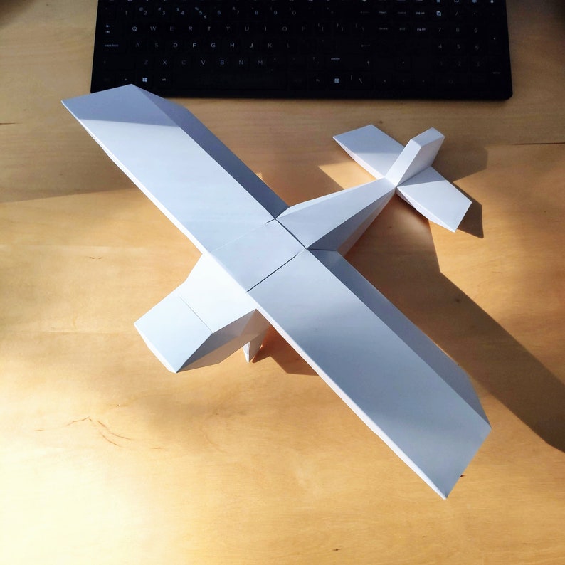 Paper Airplane Template, Papercraft Model (PDF, SVG) DIY Project ...