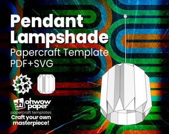 Paper Lampshade. Papercraft Template to Print, in PDF and SVG Download ...
